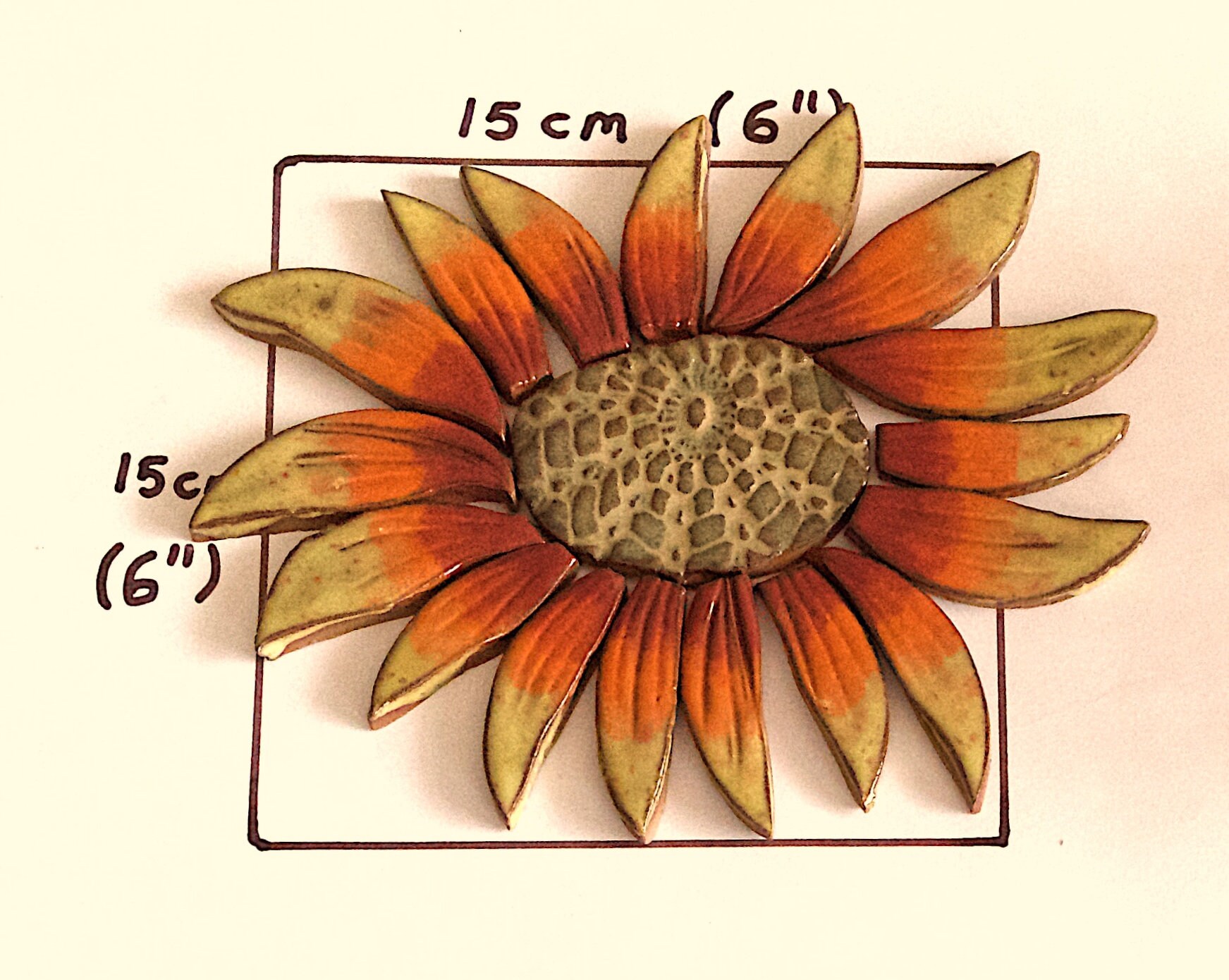 Three Extra Large Ceramic Sunflowers Tiles Set for Mosaic | Etsy