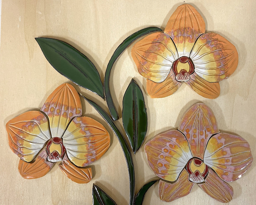 Orchids Ceramic Tiles Set for Mosaic and Wall Decor - Etsy