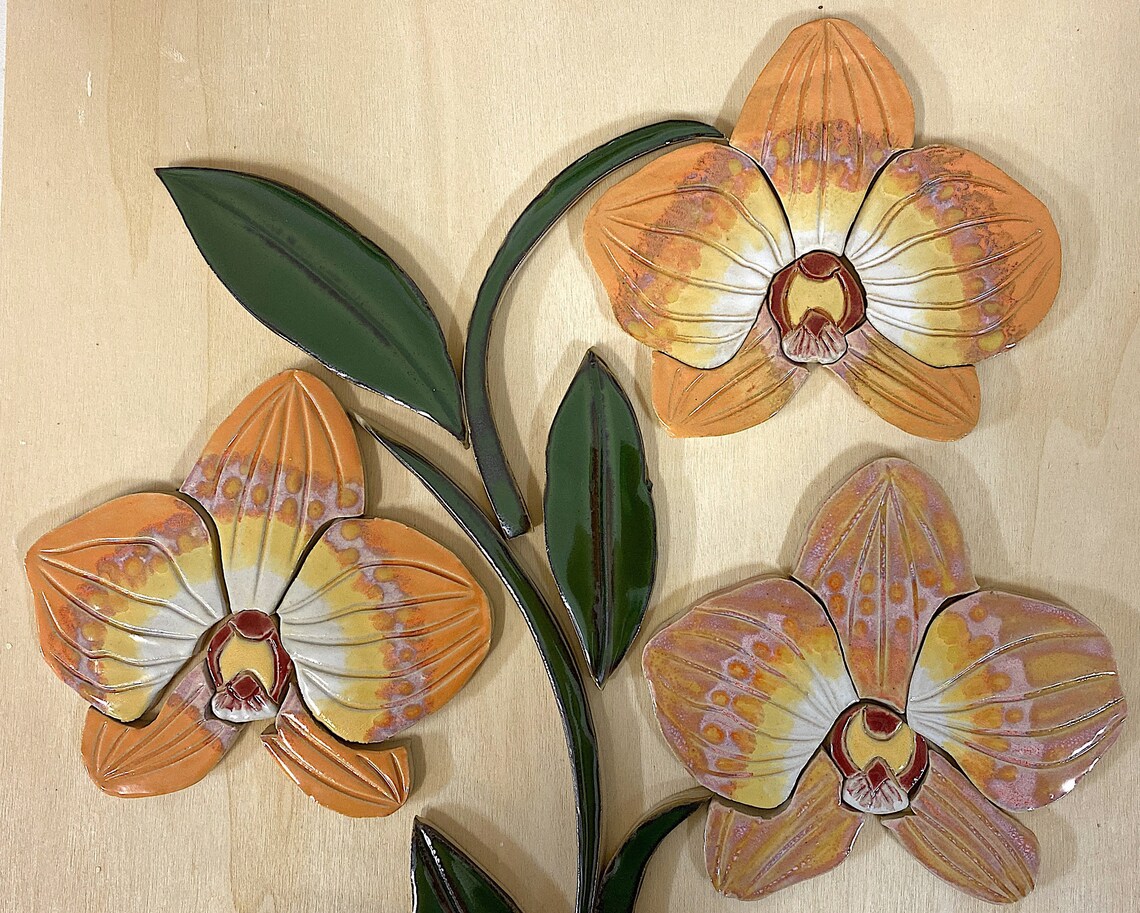Orchids Ceramic Tiles Set for Mosaic and Wall Decor - Etsy