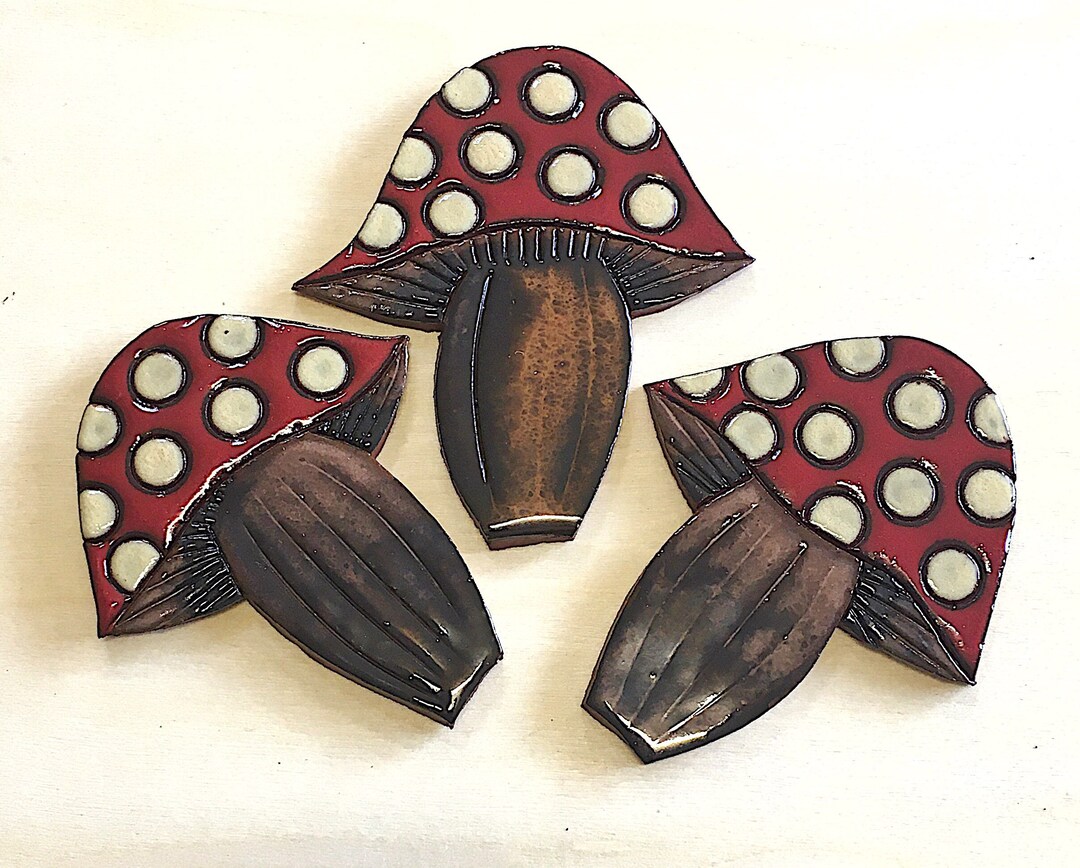 Mushroom Ceramic Tile SET, Mosaic Tiles, Ceramic Tiles, Hand Painted ...