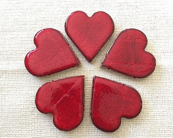 Red Ceramic Heart - Etsy