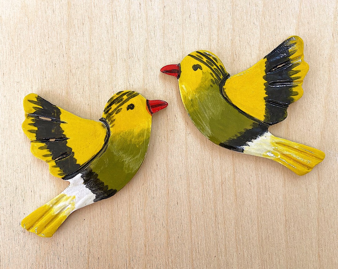Yellow Ceramic Bird Tiles for Mosaic and Wall Art, Mosaic Tiles 2 Birds ...