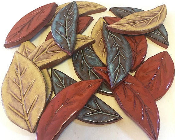 Fall Leaf Mosaic Tiles 9 Pieces | Etsy