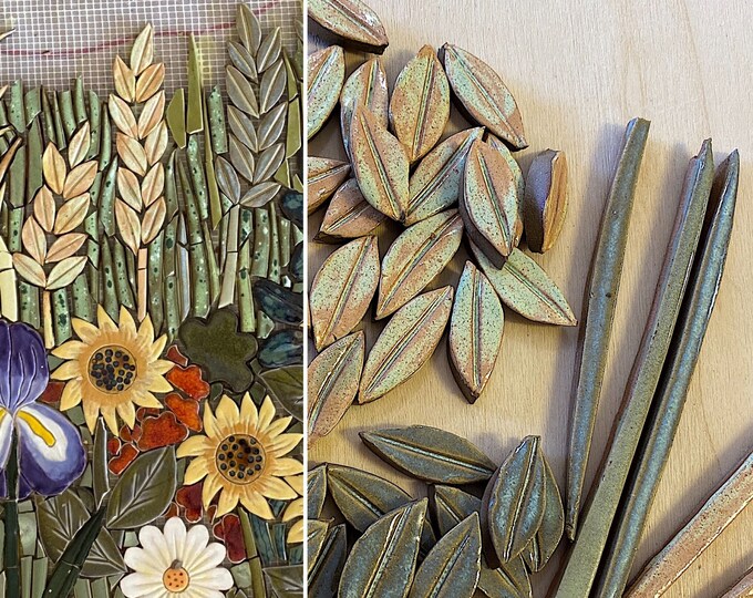 DIY Wheat Stalks Ceramic Tiles Set for Mosaic and Wall Decor - Etsy