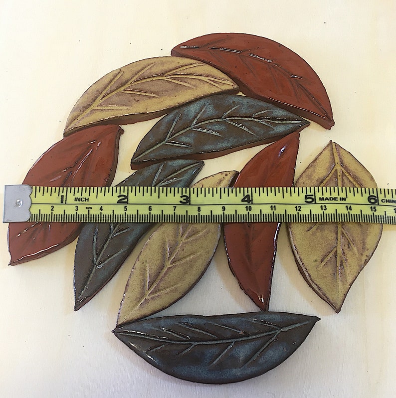 Fall Leaf Mosaic Tiles 9 Pieces | Etsy