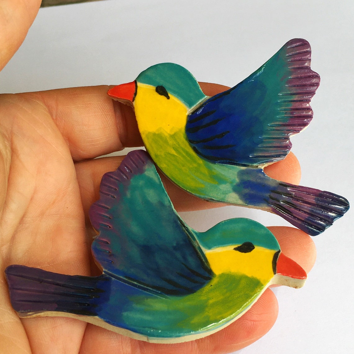 Two Ceramic Birds Tile for Mosaic and wall art Mosaic tiles | Etsy