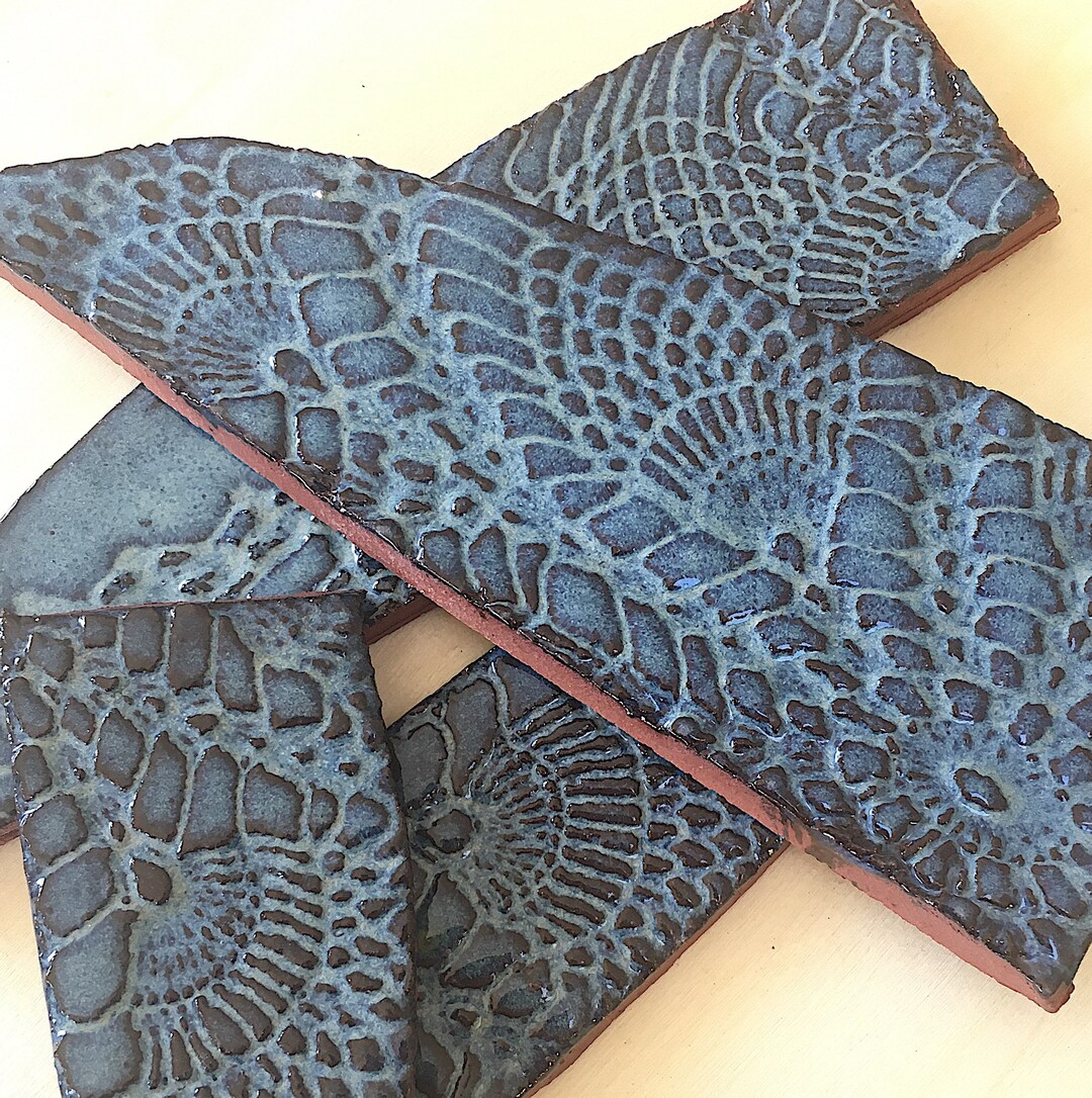 Textured Blue Ceramic Tiles for Mosaic Making, Mosaic Tiles for Crafts ...