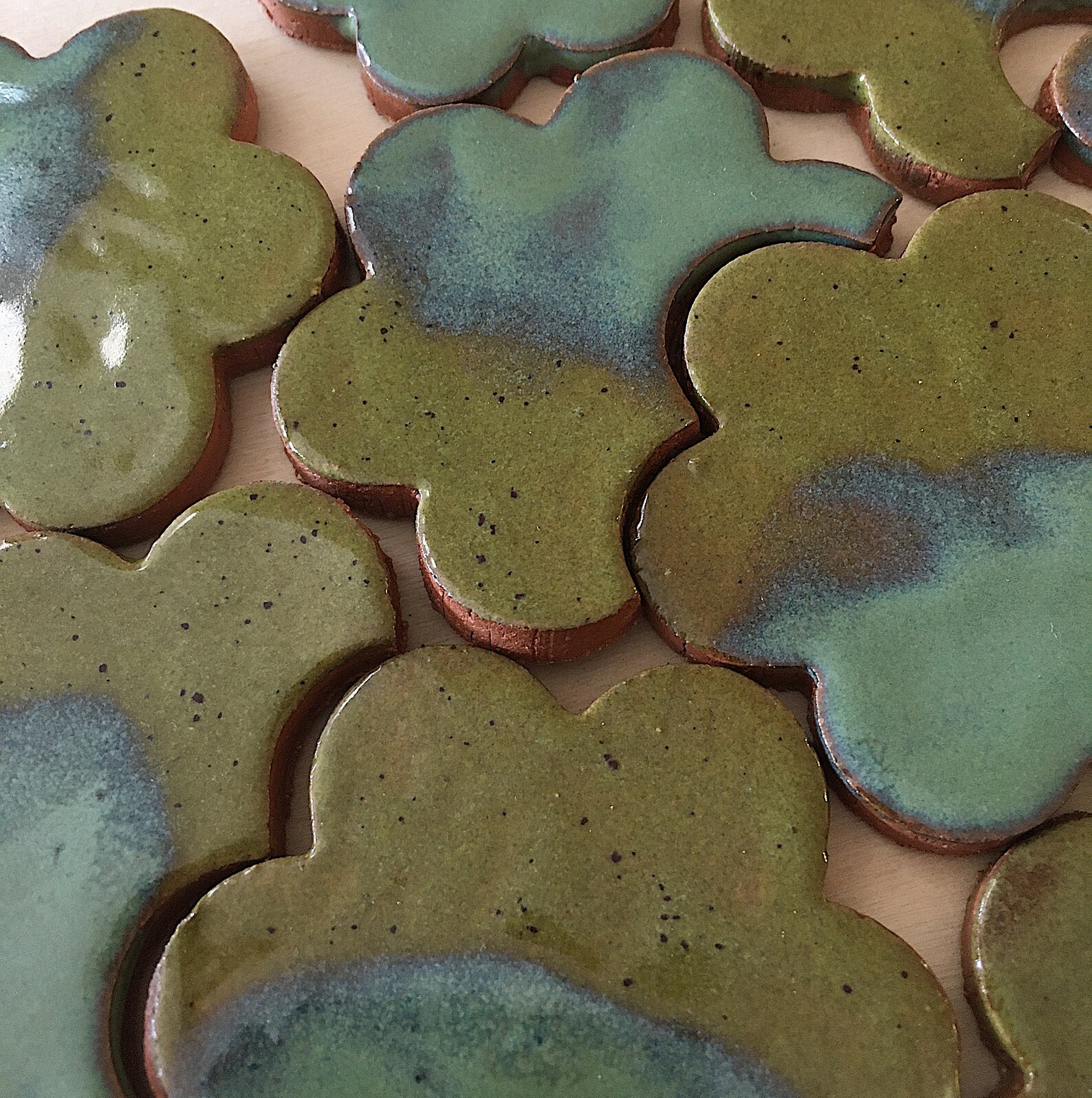 Green Ceramic Tiles for Mosaic Handmade Green Ceramic Tiles | Etsy