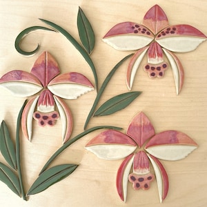 Pink Orchids, Ceramic Tiles Set for Mosaic and Wall Decoration - Etsy