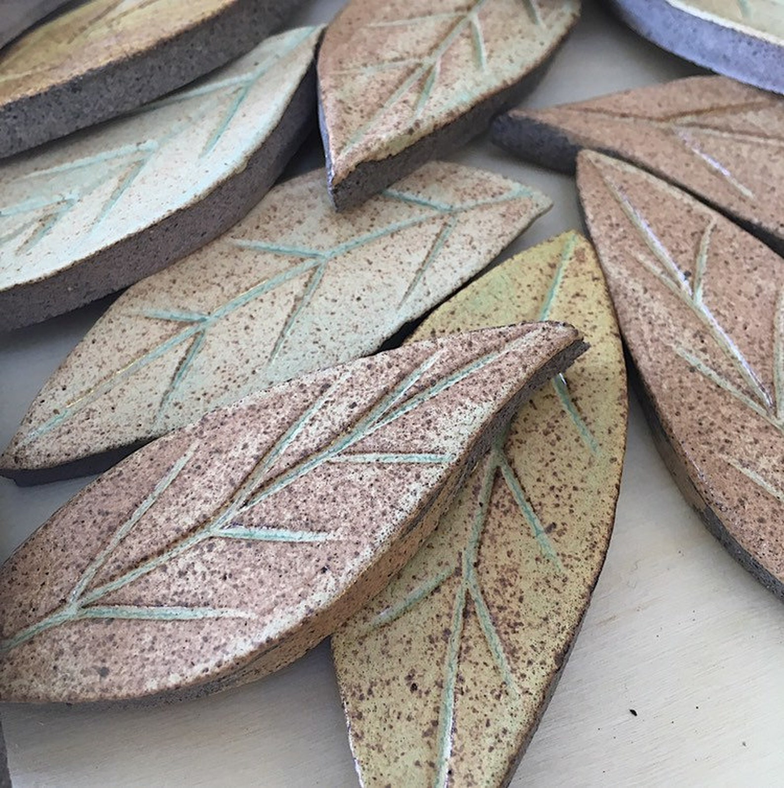 Fall Leaf Mosaic Tiles 10 Pieces | Etsy