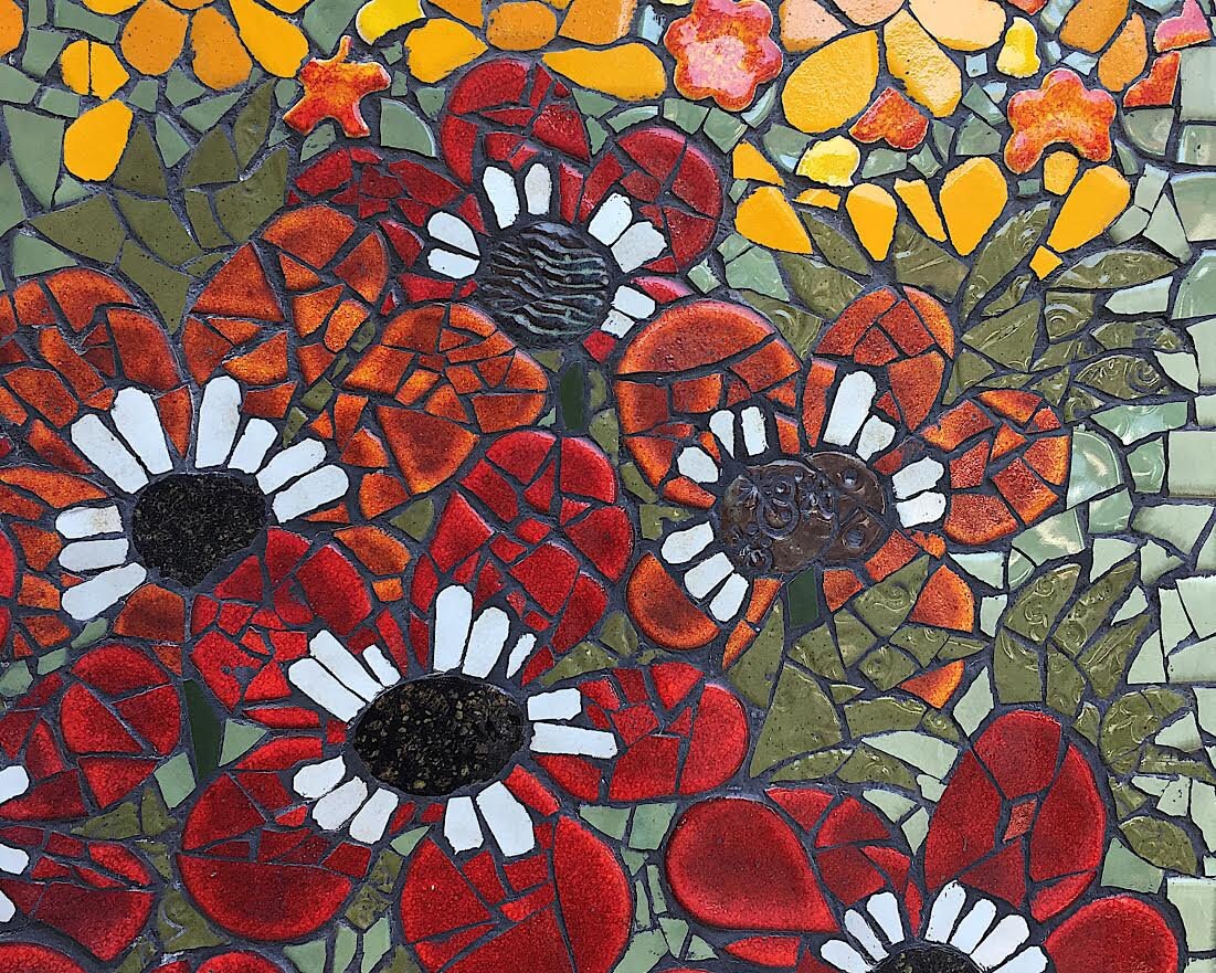 Deep Red ceramic circles for mosaic 3 circles | Etsy