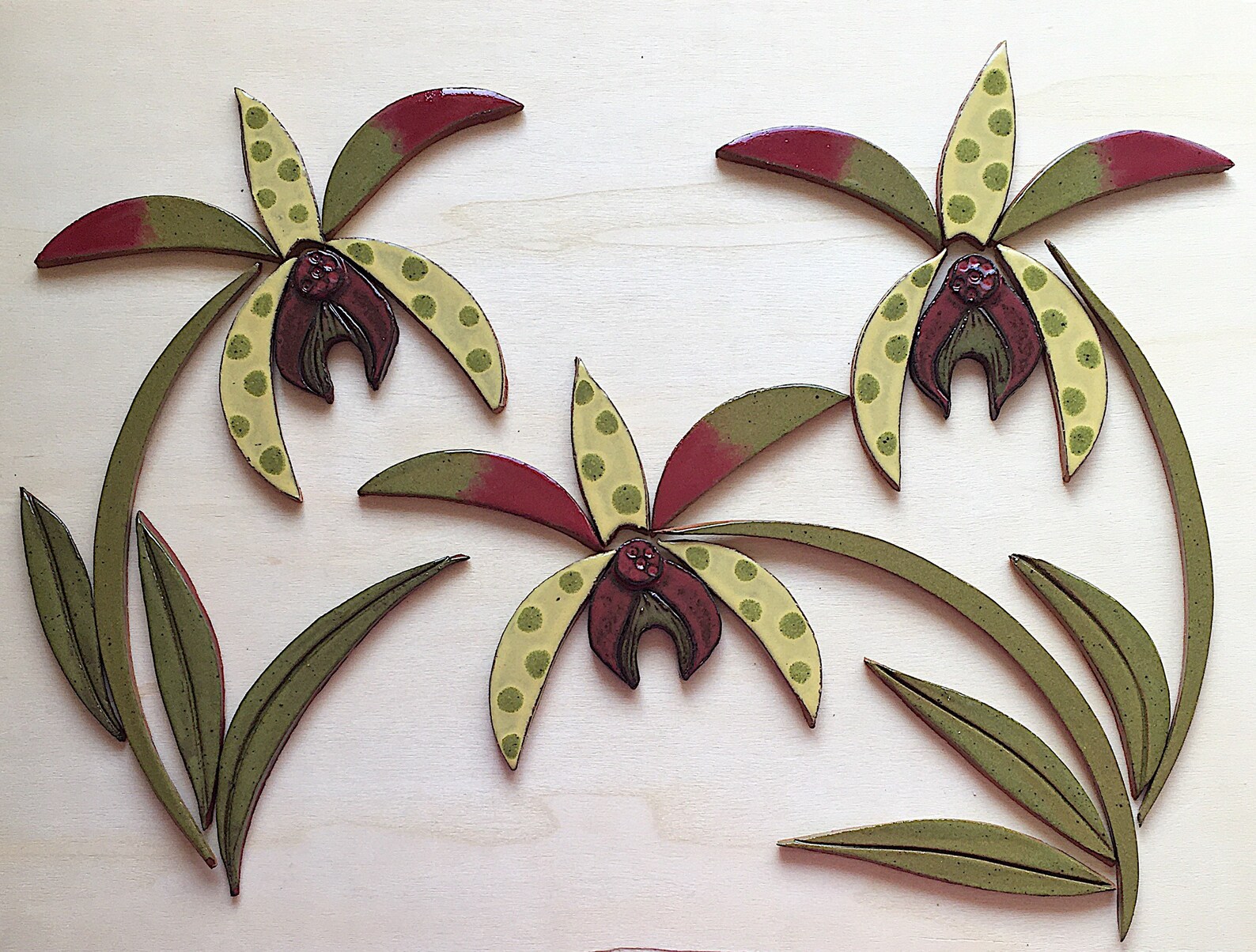 3 Orchids Ceramic Tiles Set for Mosaic and Wall Decoration 29 Pieces - Etsy