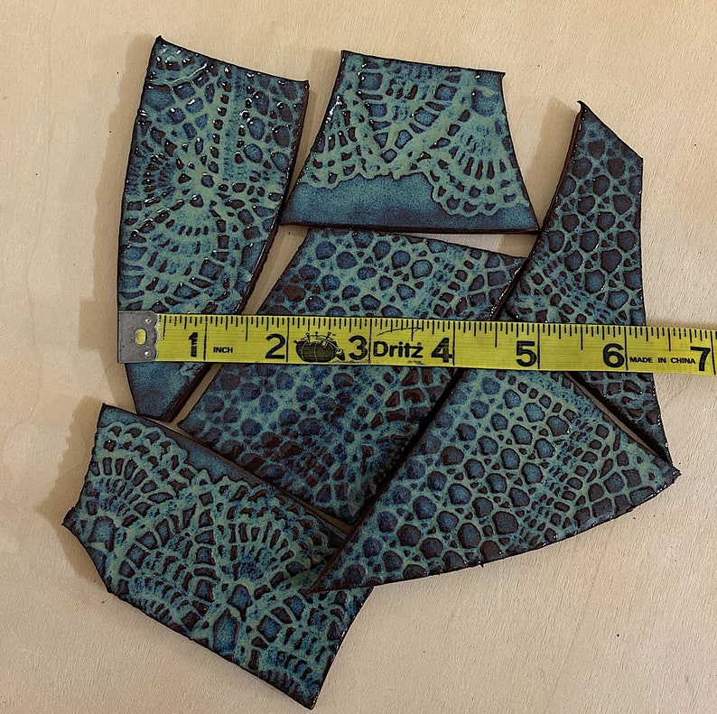 Textured Green-blue Ceramic Tiles for Mosaic Making Mosaic - Etsy