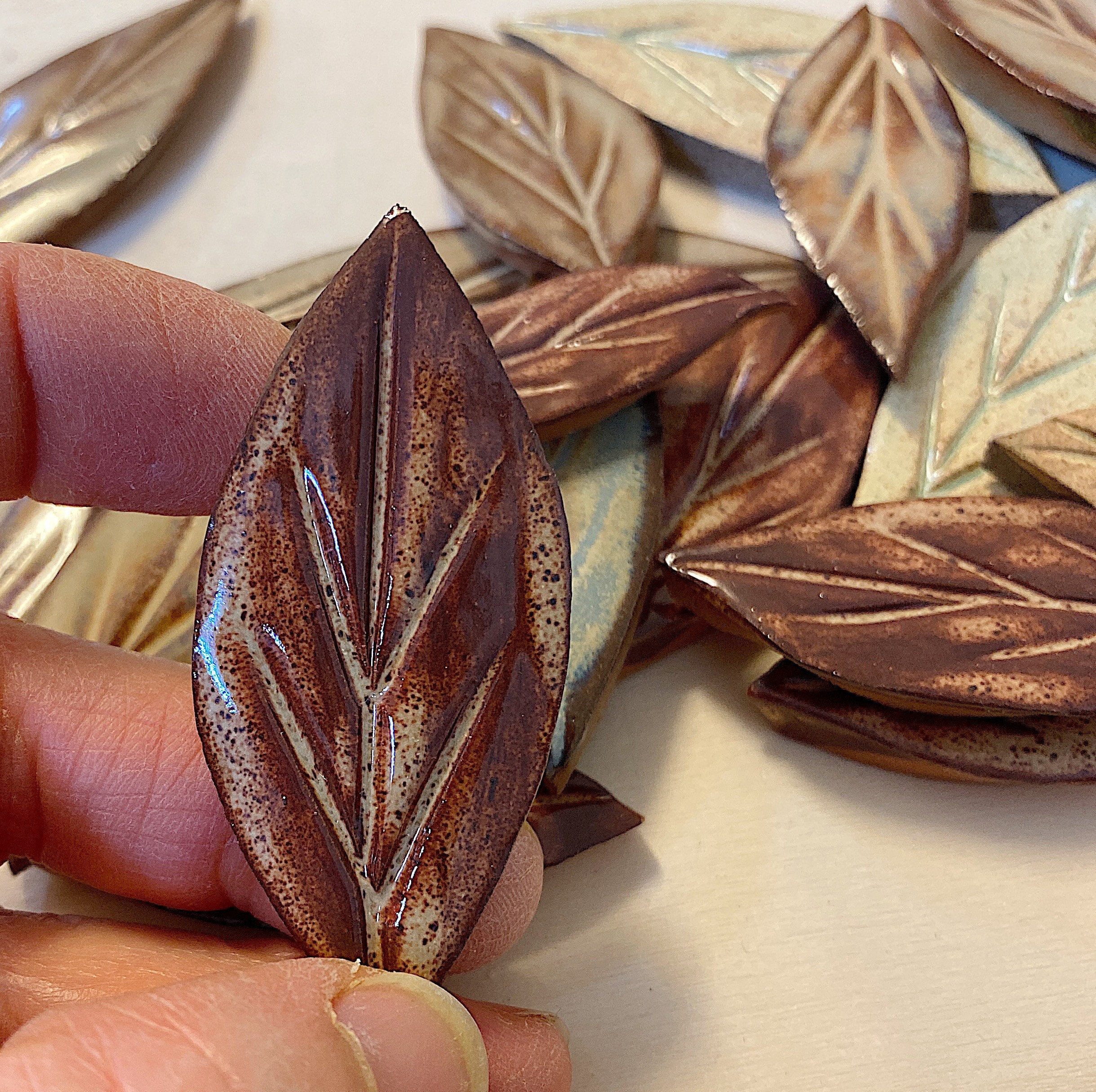 Mosaic Tiles Ceramic Fall Leaf Tiles 20 Pieces | Etsy