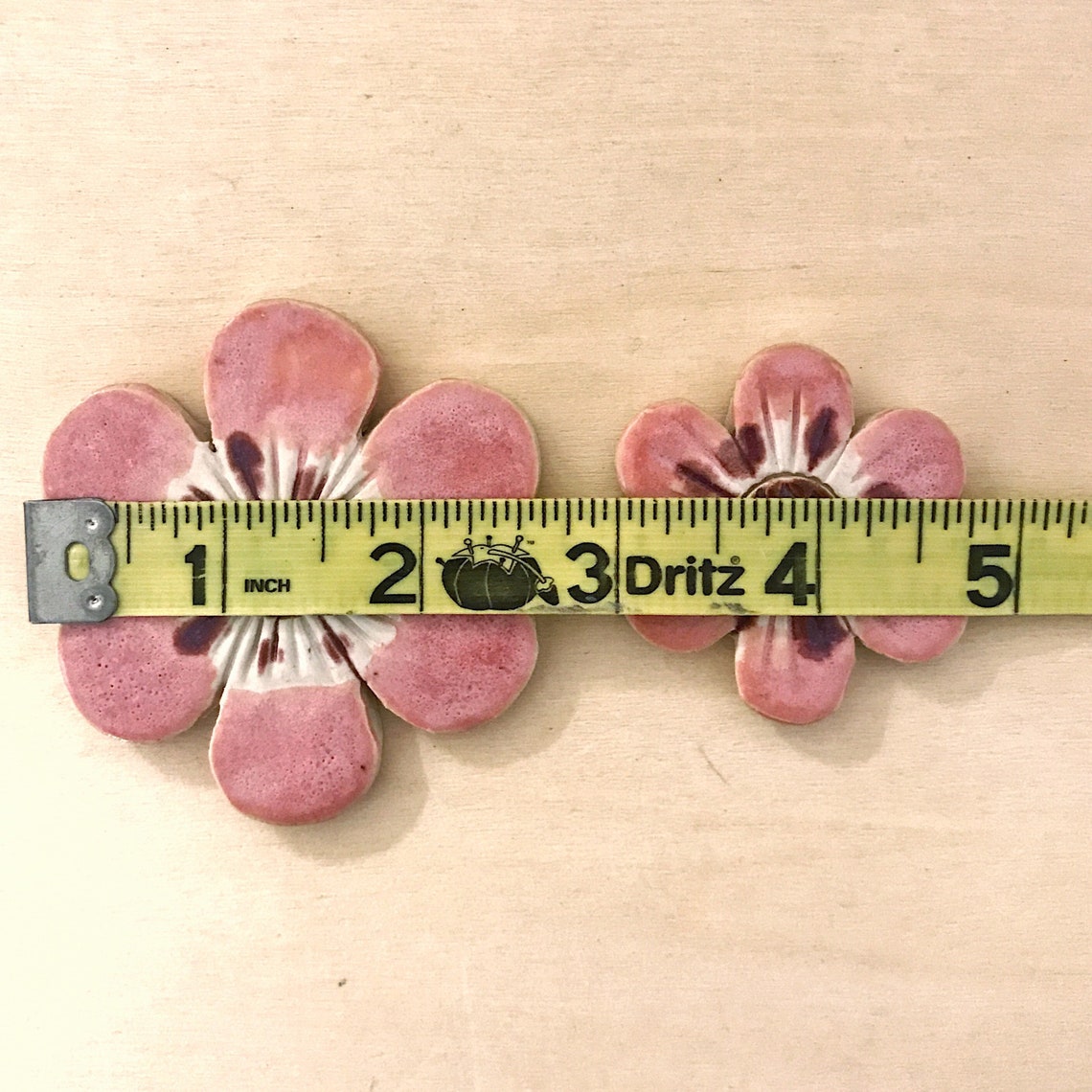 Two Pink Flowers Tiles for Mosaic and Wall Decoration - Etsy