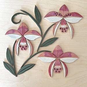 Pink Orchids, Ceramic Tiles Set for Mosaic and Wall Decoration - Etsy