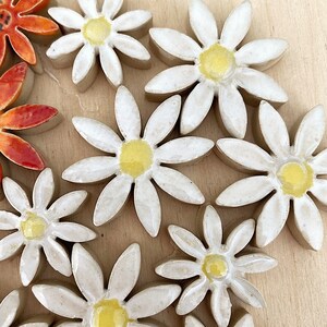 Daisies Flowers Ceramic Tiles for Mosaic Making. Small Flower Tiles 20 Pieces - Etsy