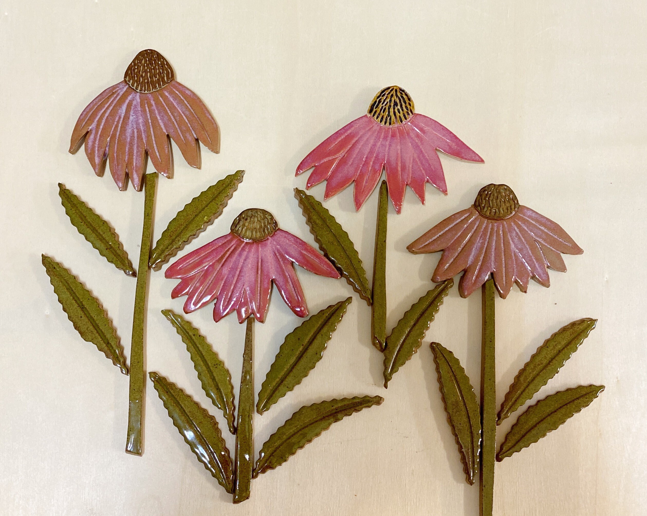 Cone Flowers Garden Ceramic Tiles Set for Mosaic and Wall - Etsy