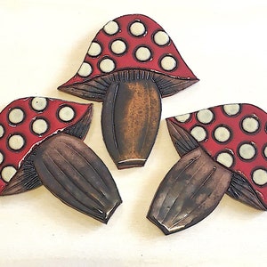3 Mushrooms Ceramic Tile Set for Mosaic and Wall Decoration - Etsy