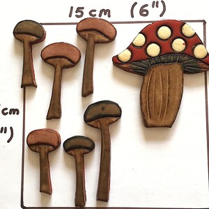 Mushroom Ceramic Tile SET, Mosaic Tiles, Ceramic Tiles, Hand Painted ...