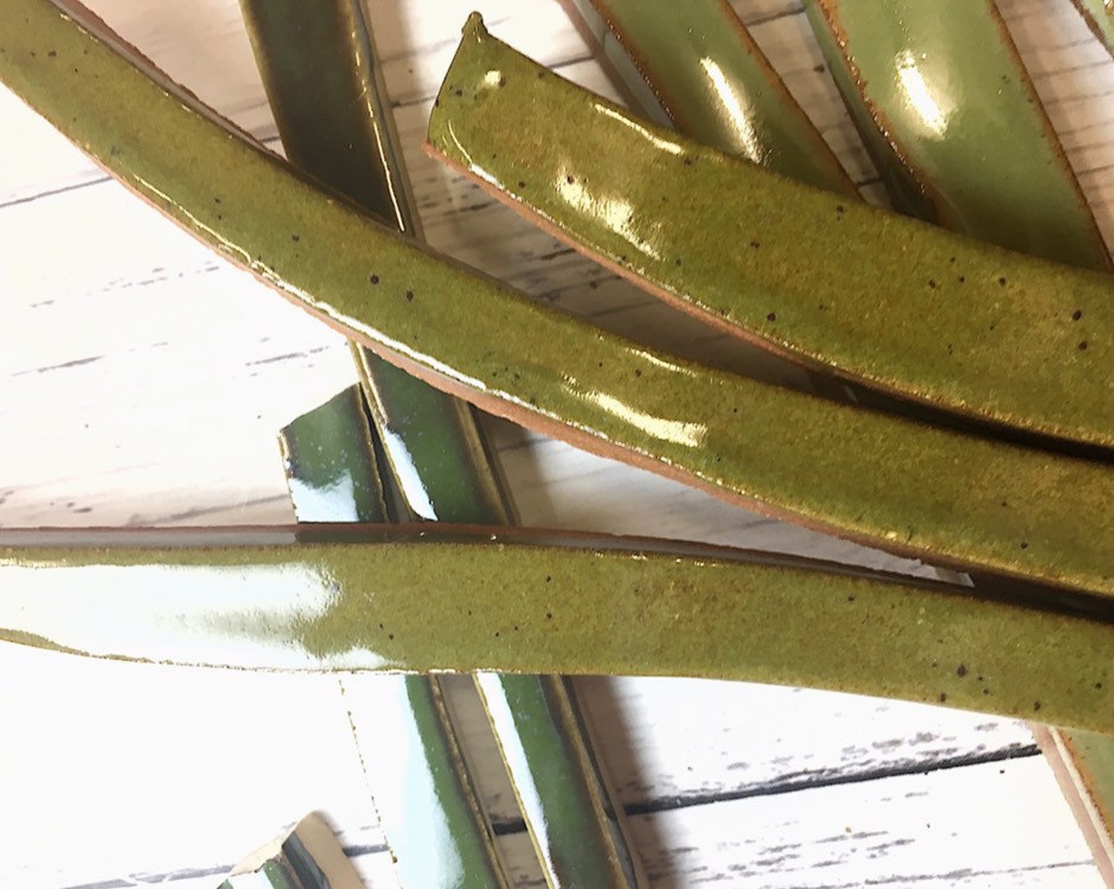 Green Ceramic Strips for Mosaic 1 Pound - Etsy