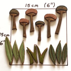 Mushroom Ceramic Tile SET, Mosaic Tiles, Ceramic Tiles, Hand Painted ...