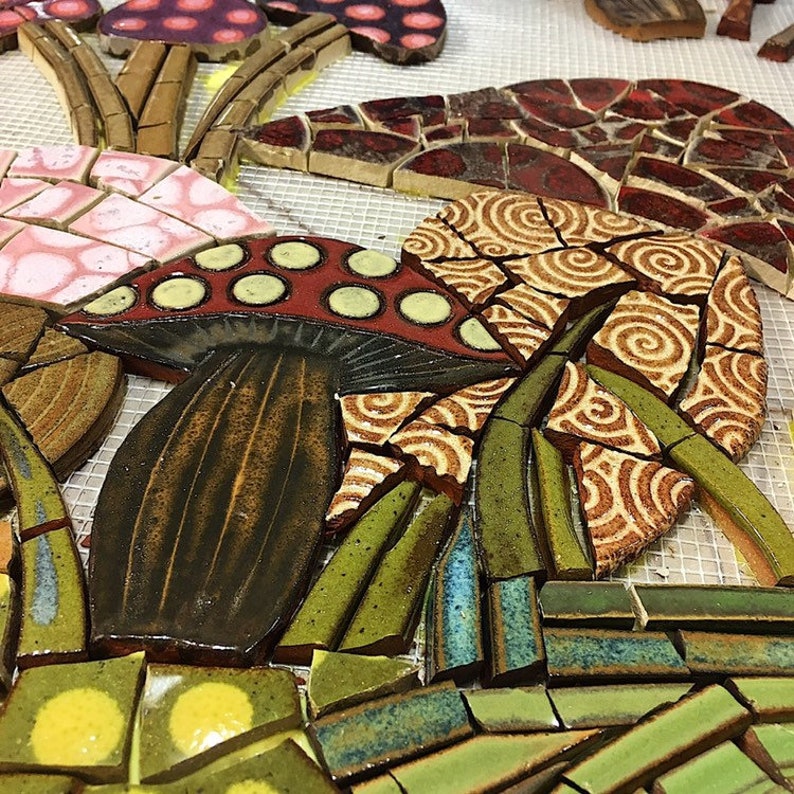 3 Mushrooms Ceramic Tile Set for Mosaic and Wall Decoration - Etsy