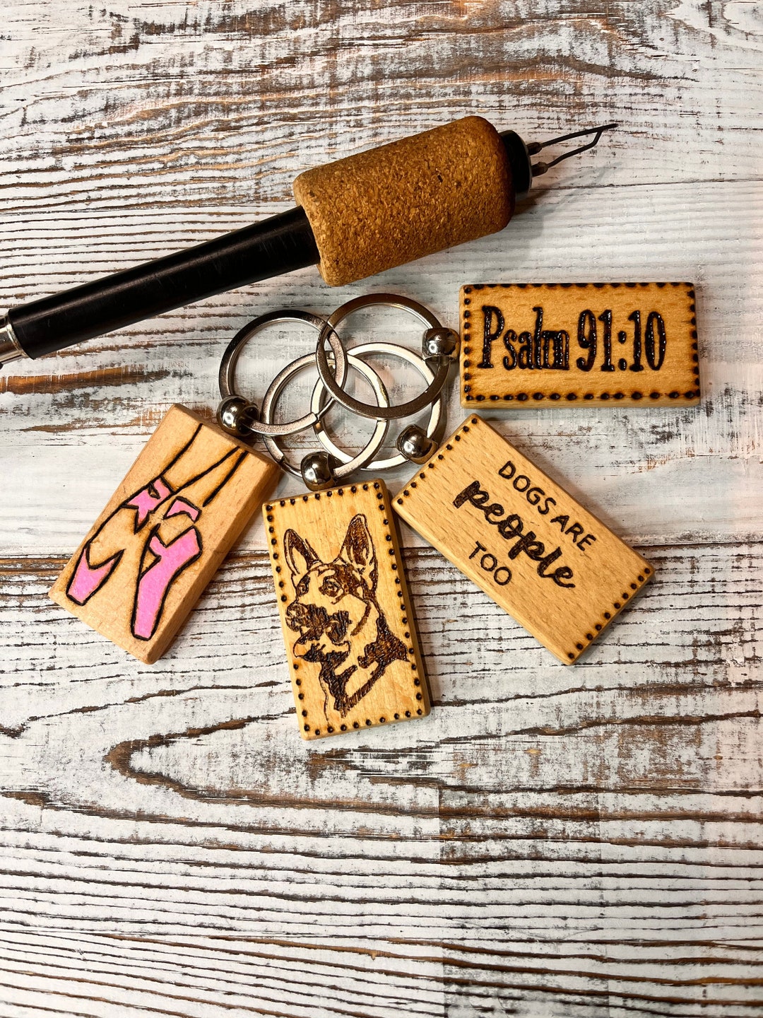 Wood Burned Keychains - Etsy