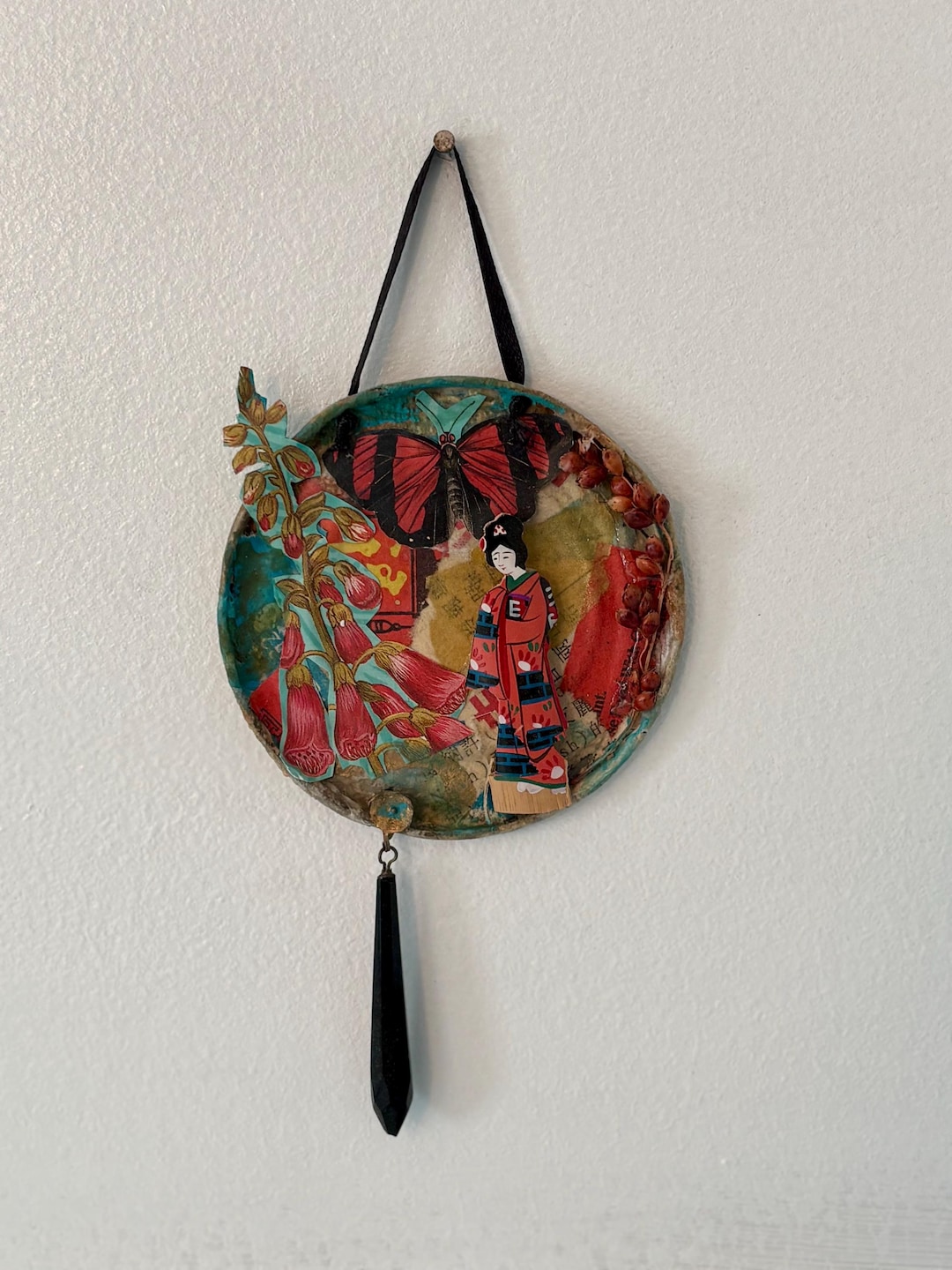 Geisha Girl Miniature Mixed Media Wall Art - Etsy