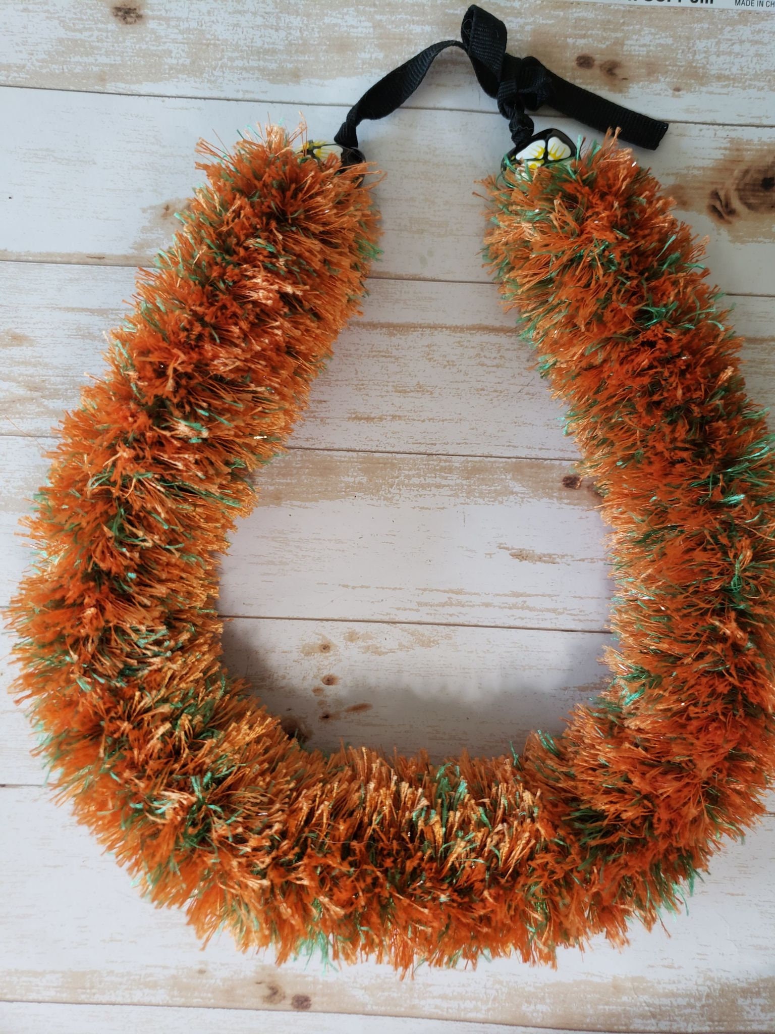 Orange & Green Handmade Authentic Dog Lei - Etsy