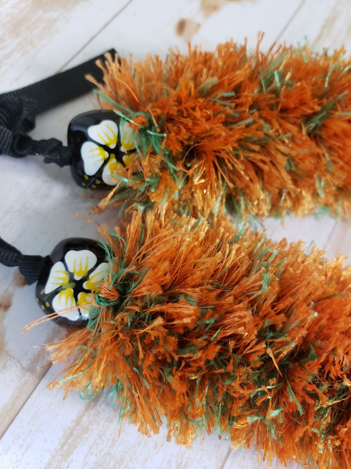 Orange & Green Handmade Authentic Dog Lei - Etsy