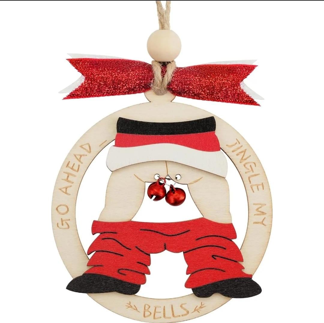 Custom Go Ahead Jingle My Bells Ornament, Santa Funny Christmas ...