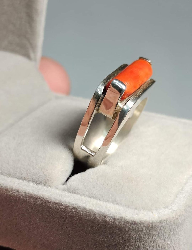 Coral Men's Ring Handmade Coral Ring for Men Red Coral Ring Merjan ...