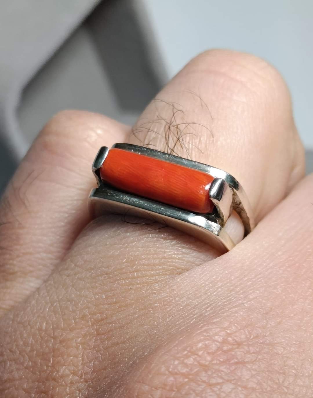 Coral Men's Ring Handmade Coral Ring for Men Red Coral Ring Merjan ...