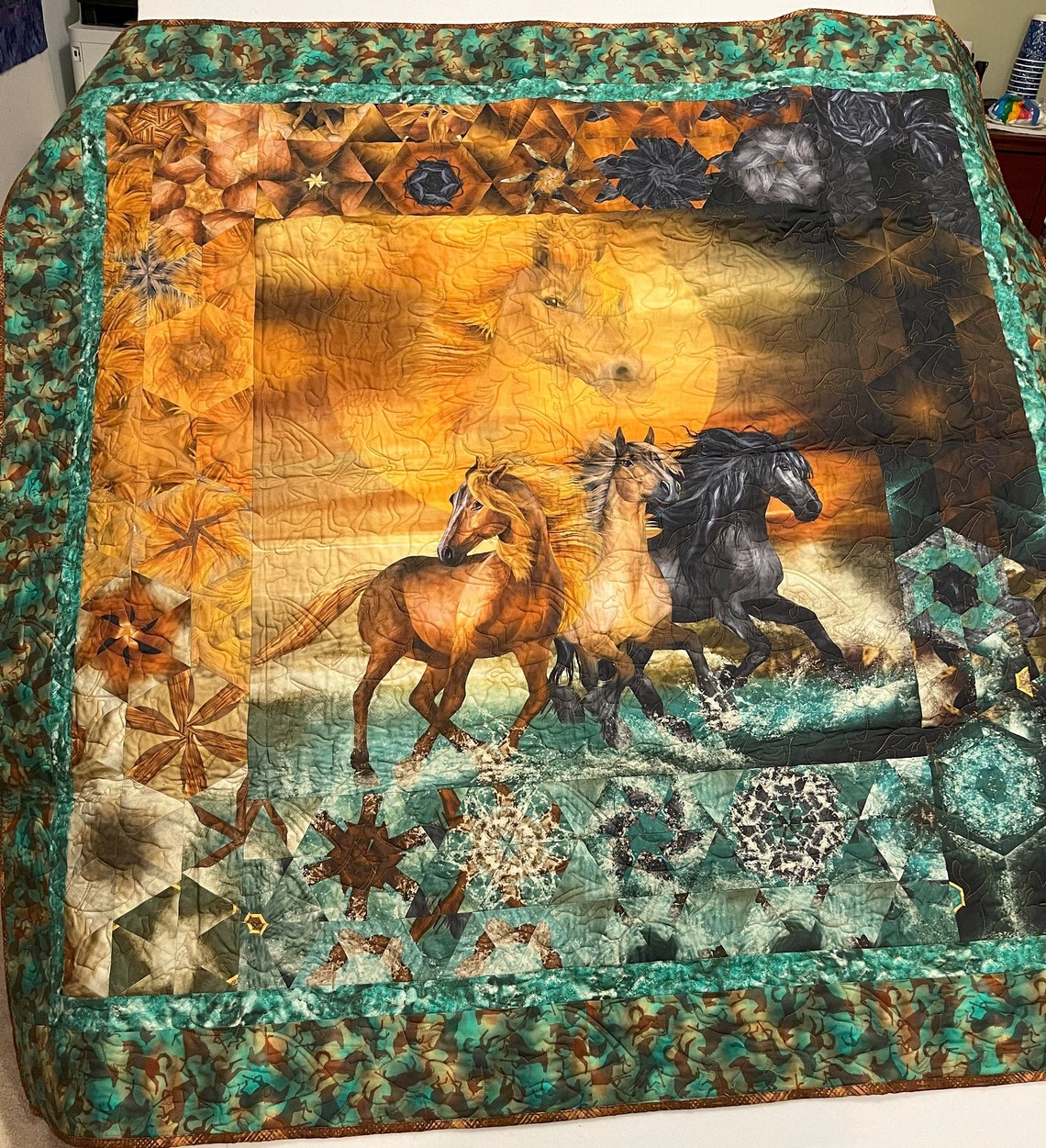 Wild Horses One-block Wonder Panel Quilt - Etsy