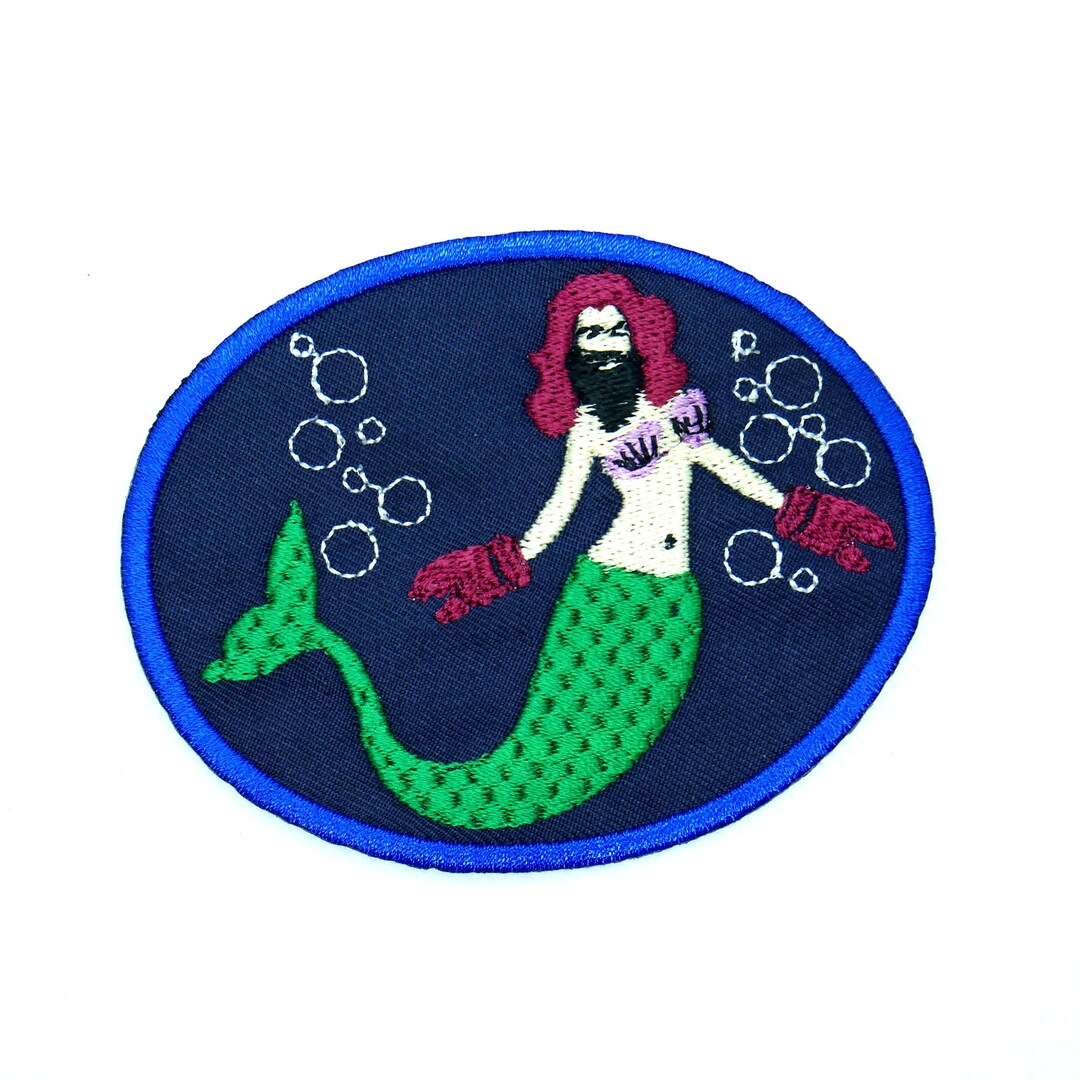 Bearded Lady Mermaid Circus Fun Iron on Patch - Etsy