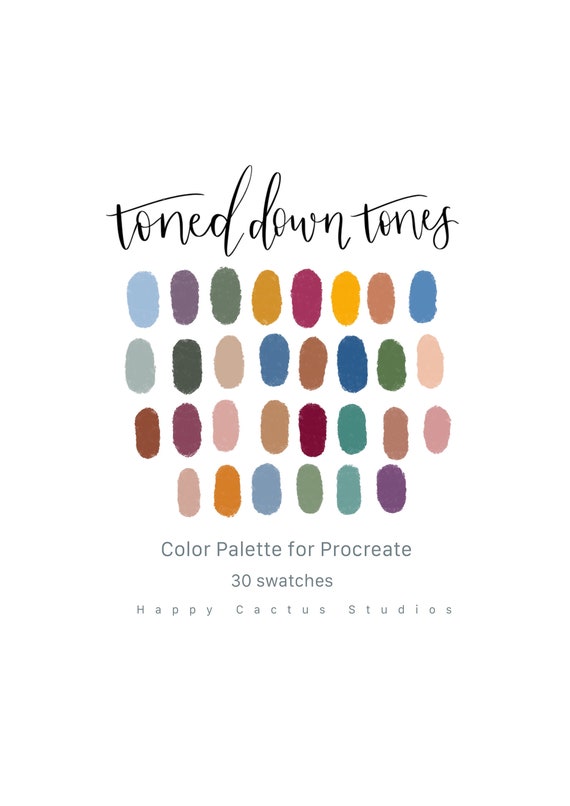 Toned Down Tones Color Palette for Procreate Instant | Etsy