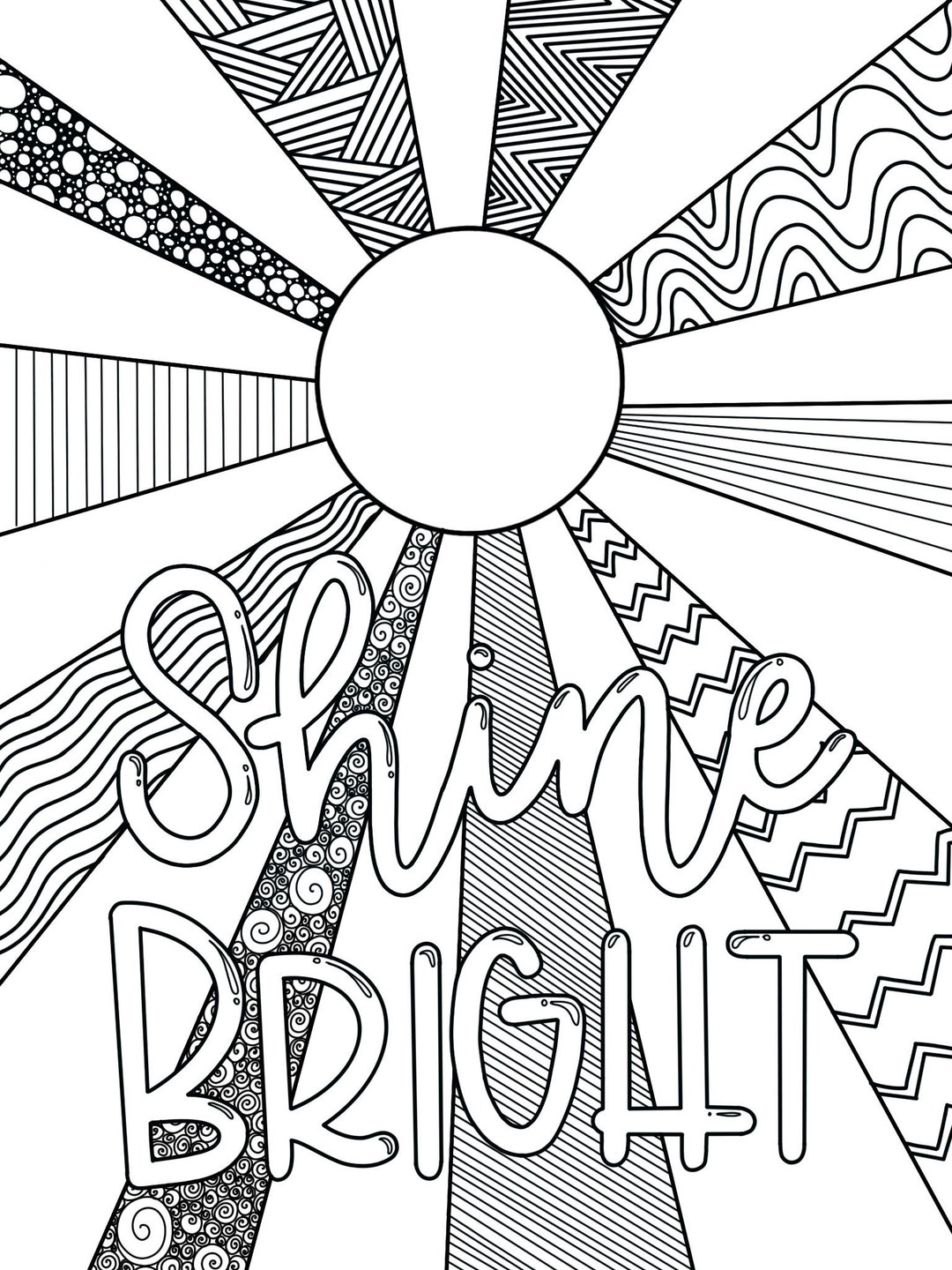 Shine Bright Coloring Page Instant Download - Etsy