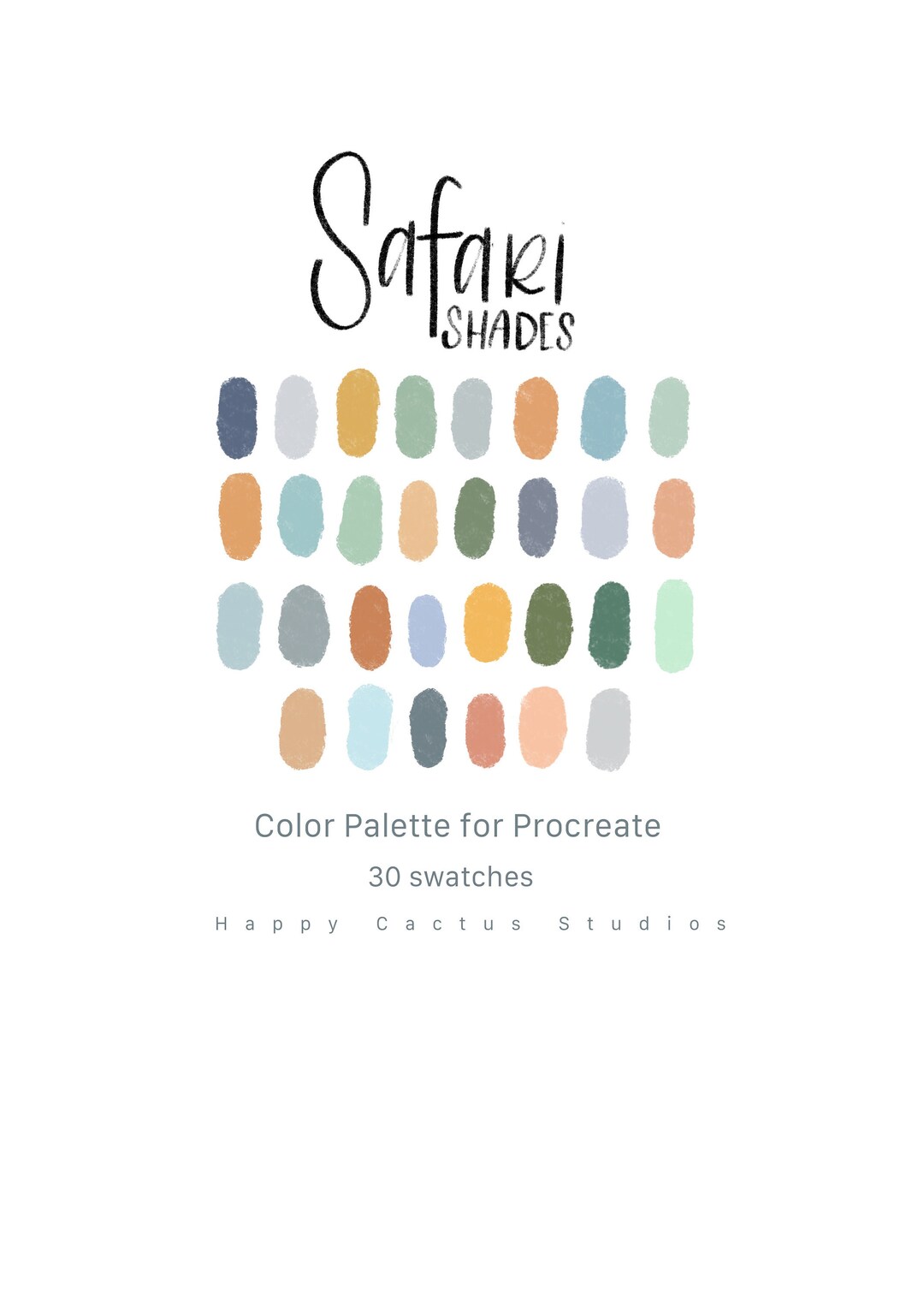 Safari Shades Color Palette for Procreate Instant Download - Etsy