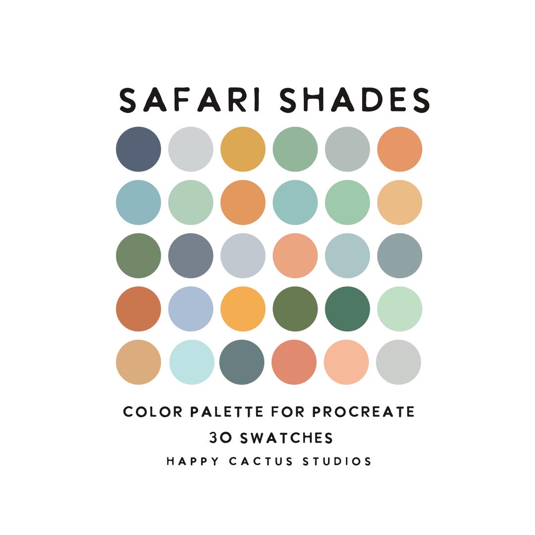 Safari Shades Color Palette for Procreate || Instant Download || - Etsy