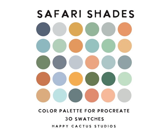 Safari Shades Color Palette for Procreate || Instant Download || - Etsy