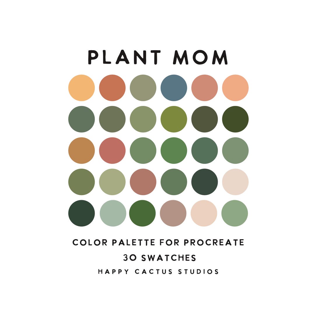 Plant Mom Color Palette for Procreate Instant Download - Etsy