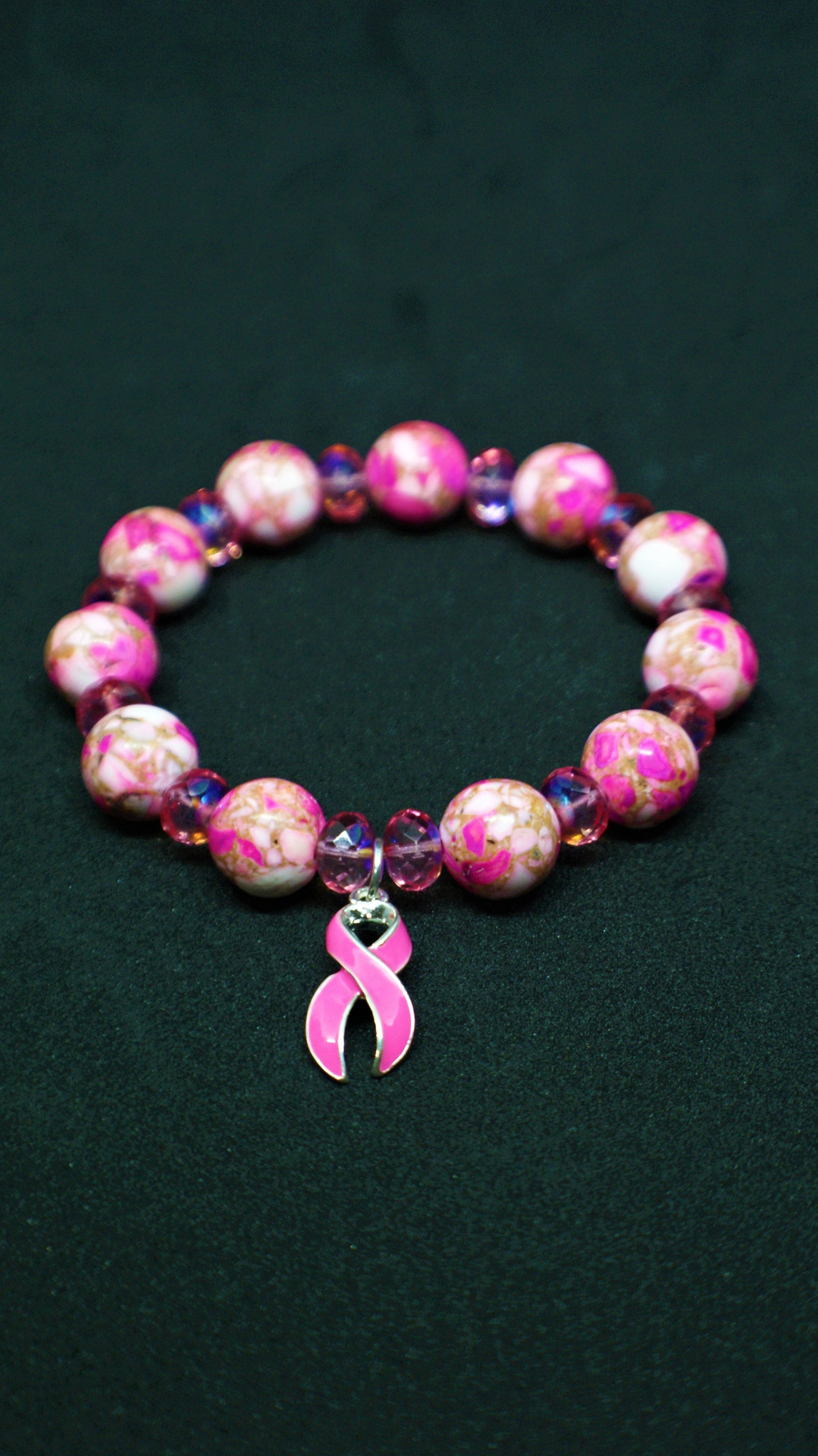 Pink Marble Breast Cancer Bracelet - Etsy