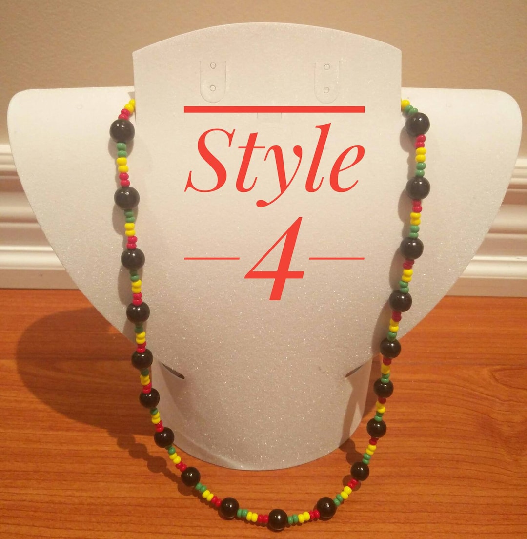 Rasta Beads (style 4) | Rastafarian Necklaces | Black, Green, Red ...