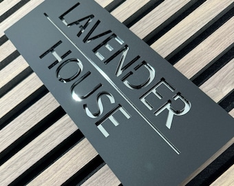 Contemporary House Sign Modern Door Number Plaque - Etsy UK