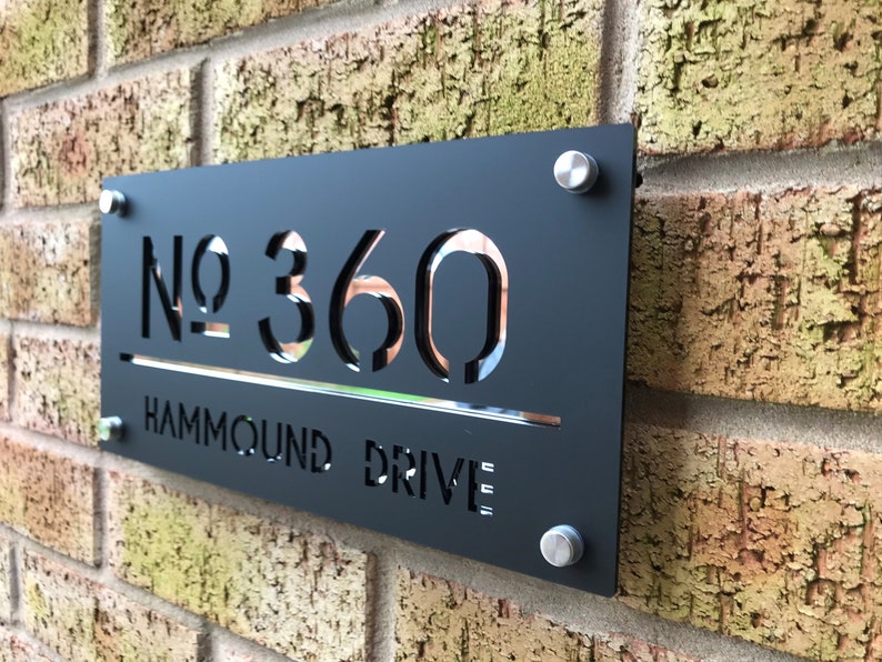 Contemporary House Sign | Etsy