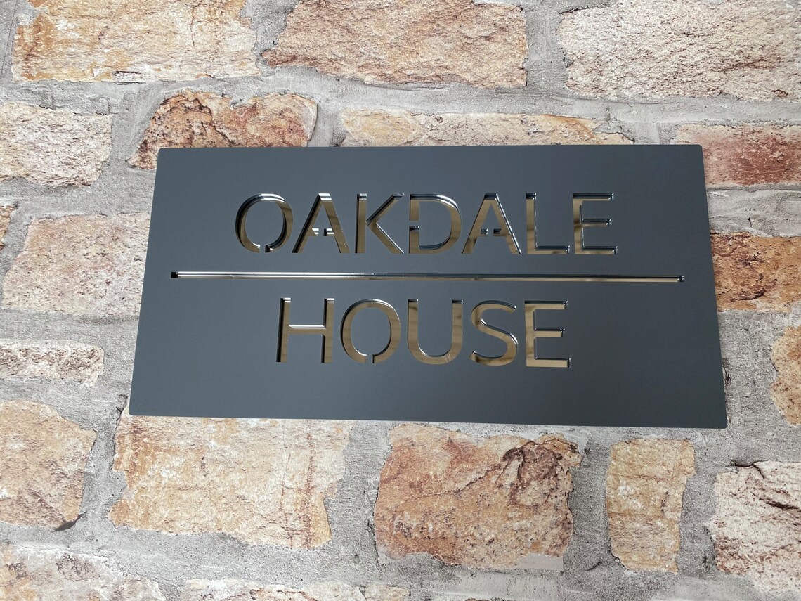 Contemporary House Name Plaque - Etsy UK