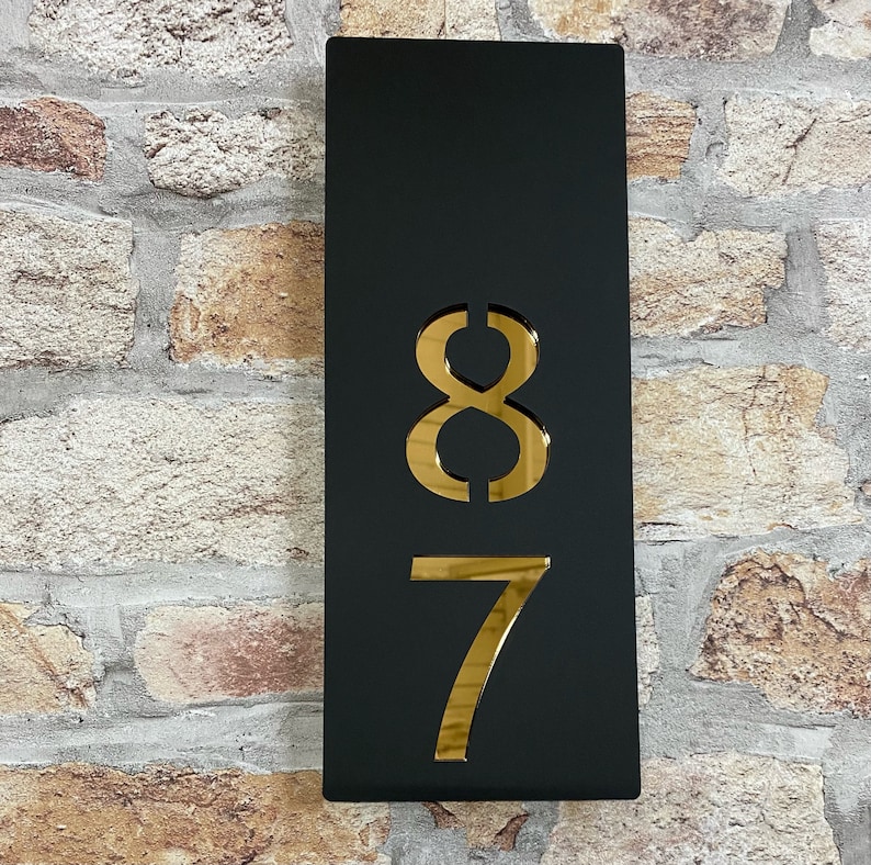 Contemporary House Number, House Sign. - Etsy