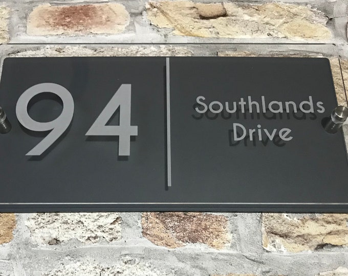 Contemporary House Sign - Etsy UK