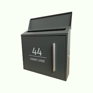 Personalised Post Box, in Grey or Black - Etsy UK